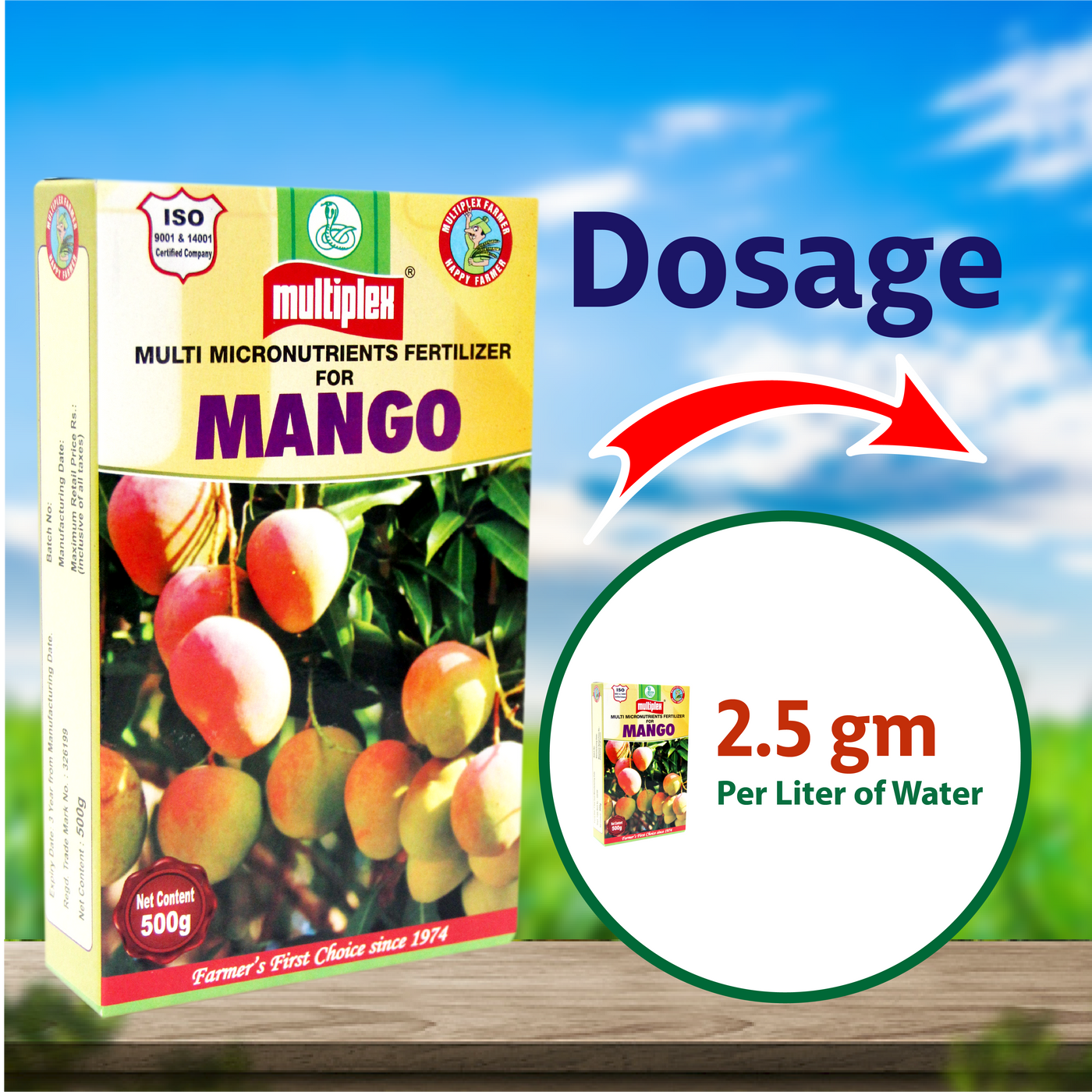 Multiplex Mango (Multi Micronutrient Fertilizer) - 500 GM x 2 PACKS ...